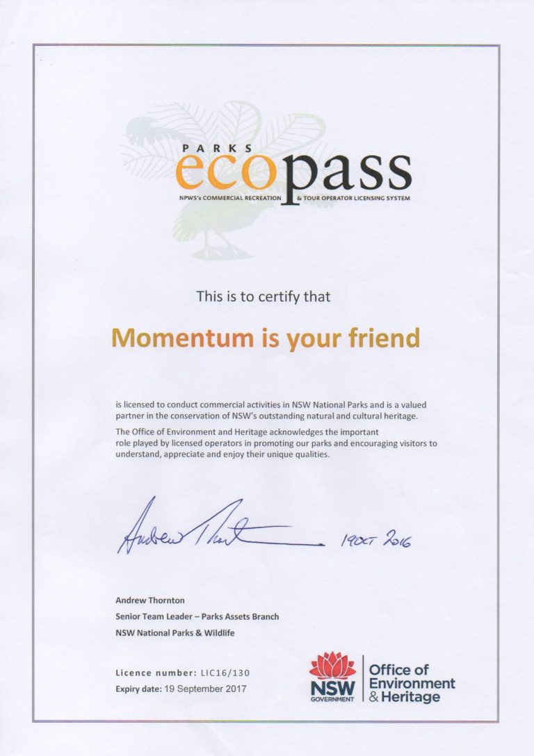 Eco Pass Certificate - Momentum Is Your Friend